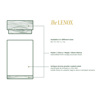 Cremation Urn, Made in the USA - The Lenox Urn in Poplar Wood – Oaktree ...