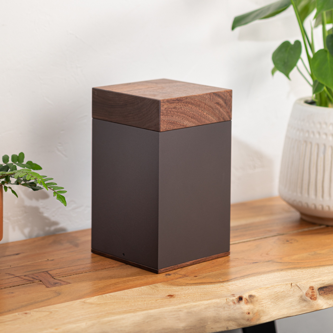 Wood Cremation Urn - The Lenox Urn in Black Walnut – Oaktree Memorials